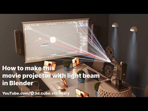 Blender Tutorial - How to make this movie projector with light beam in Blender - YouTube