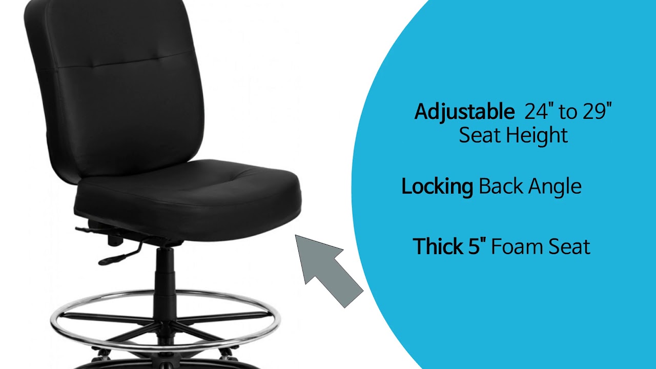 Husky Office® Heavy Duty 400 lb. Capacity Big & Tall Black Leather ...