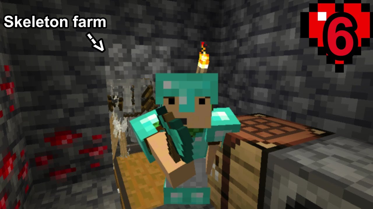Skeleton Farm + diamond armor! -Episode 6 survival World #minecraft # ...