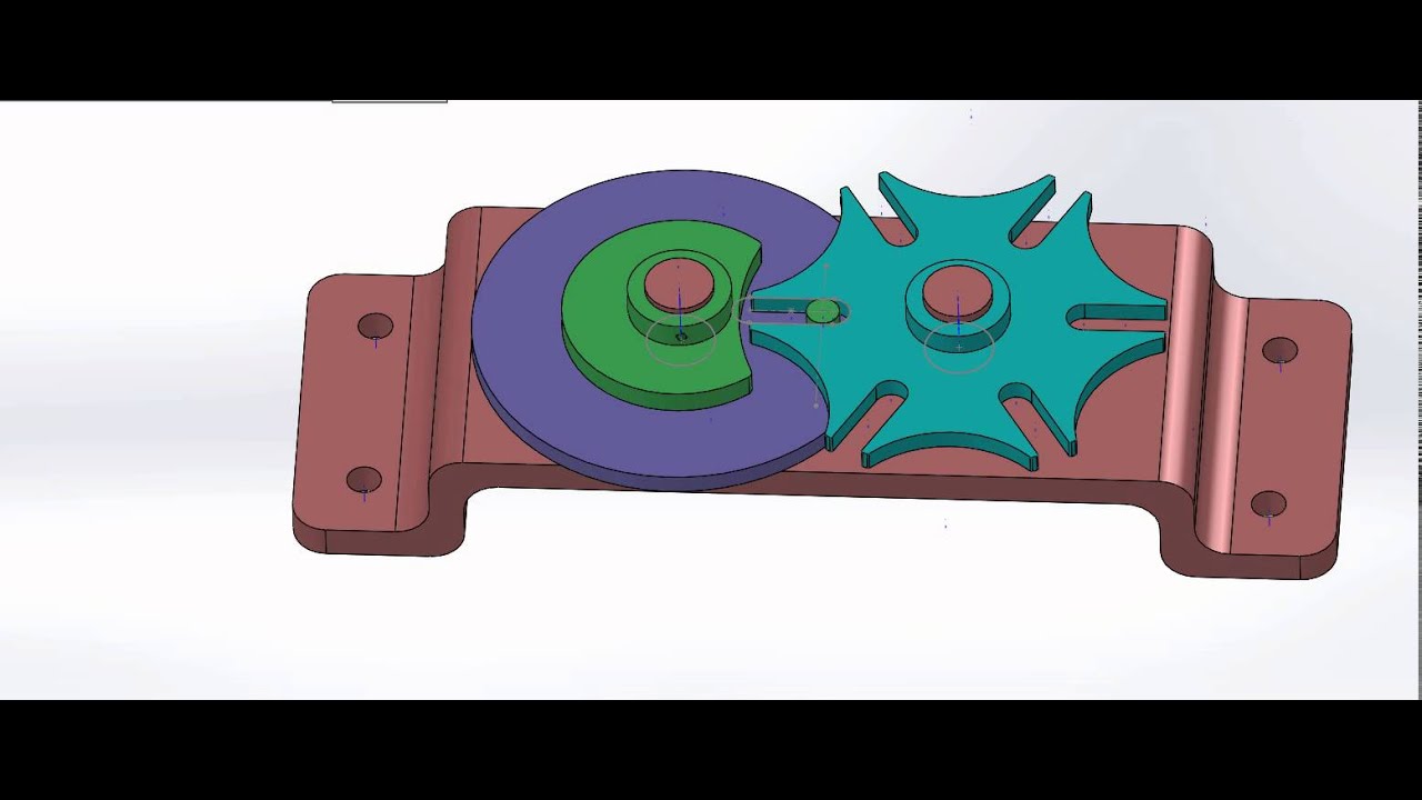 Geneva cam solidworks - YouTube