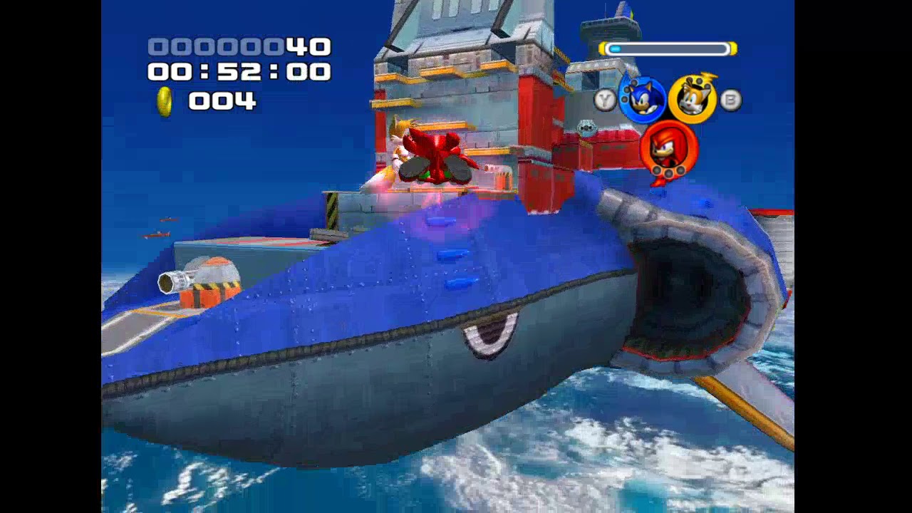 Sonic Heroes - Egg Fleet - Wallrun glide into Battleship skip - YouTube