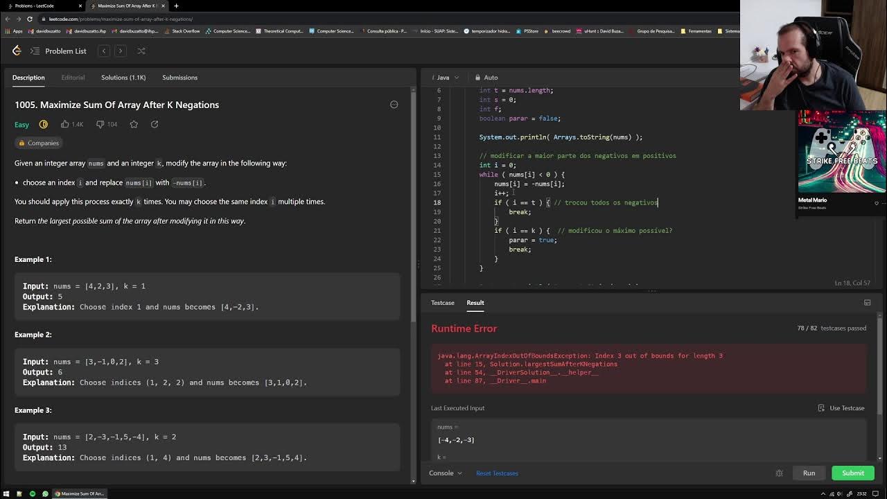 Live Coding LeetCode (problemas fáceis/easy problems/programming challenges) - YouTube