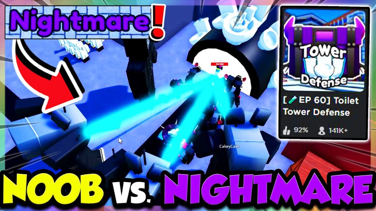 Noob vs. NIGHTMARE MODE... (Toilet Tower Defense Roblox) - YouTube