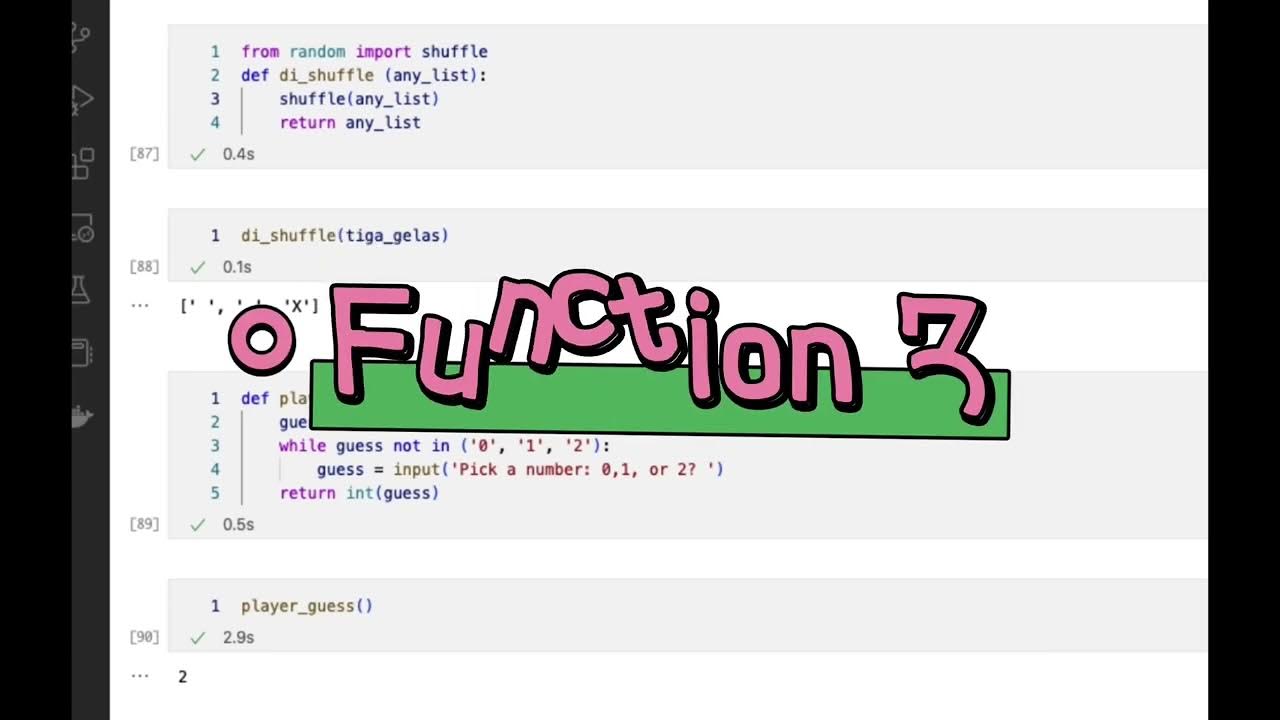Basic Python - Function Shuffle, while not in, Index - YouTube