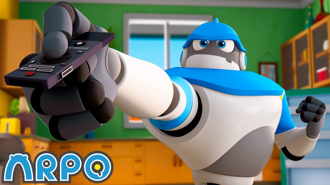 ARPO Robot Babysitter | The Remote! | Funny Cartoons for Kids | Arpo ...