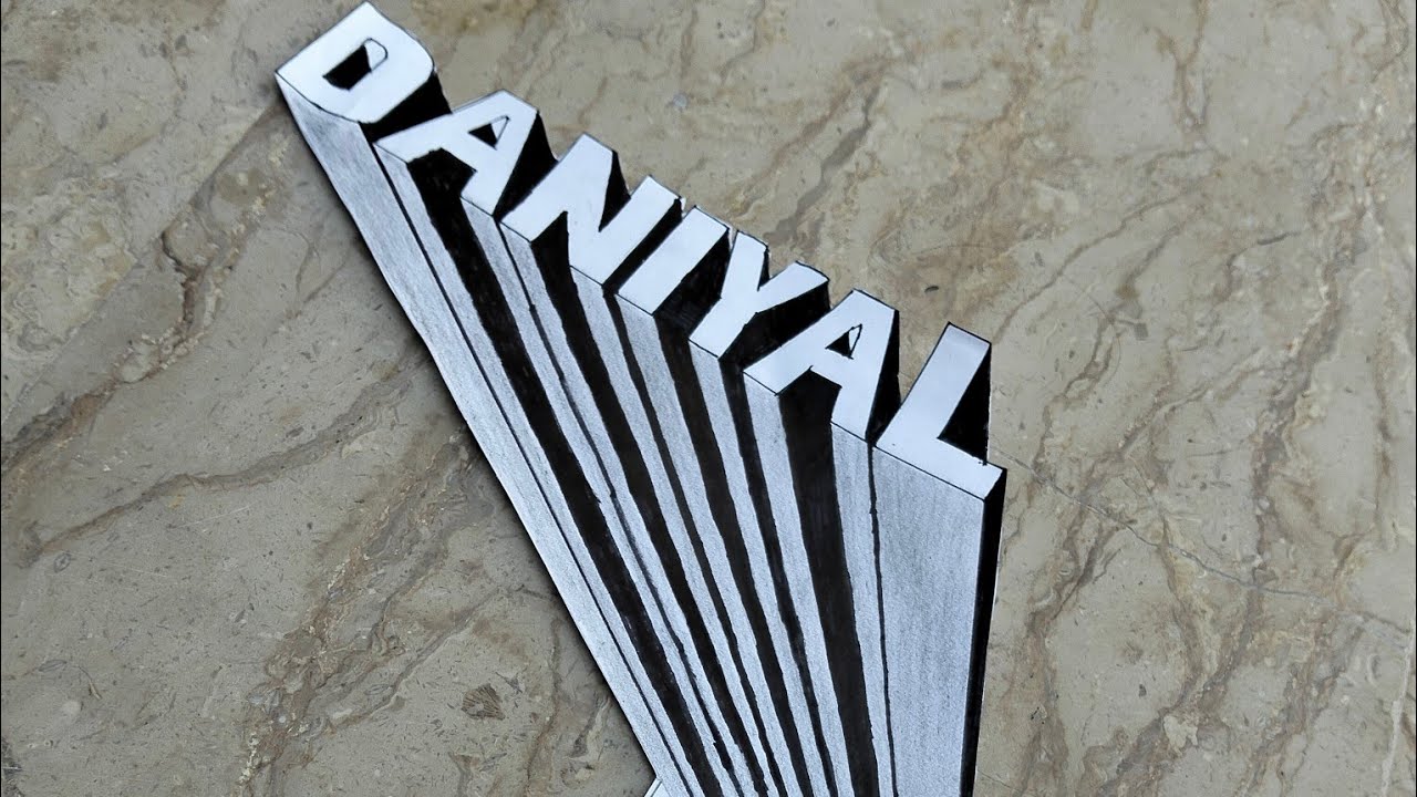 "3D DANIYAL Name Art 🔥 Realistic Paper Illusion | Amazing 3D Drawing ...