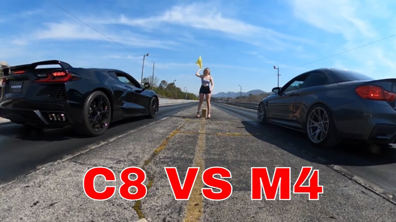 C8 Corvette VS M4 Bmw DRAG RACE - YouTube