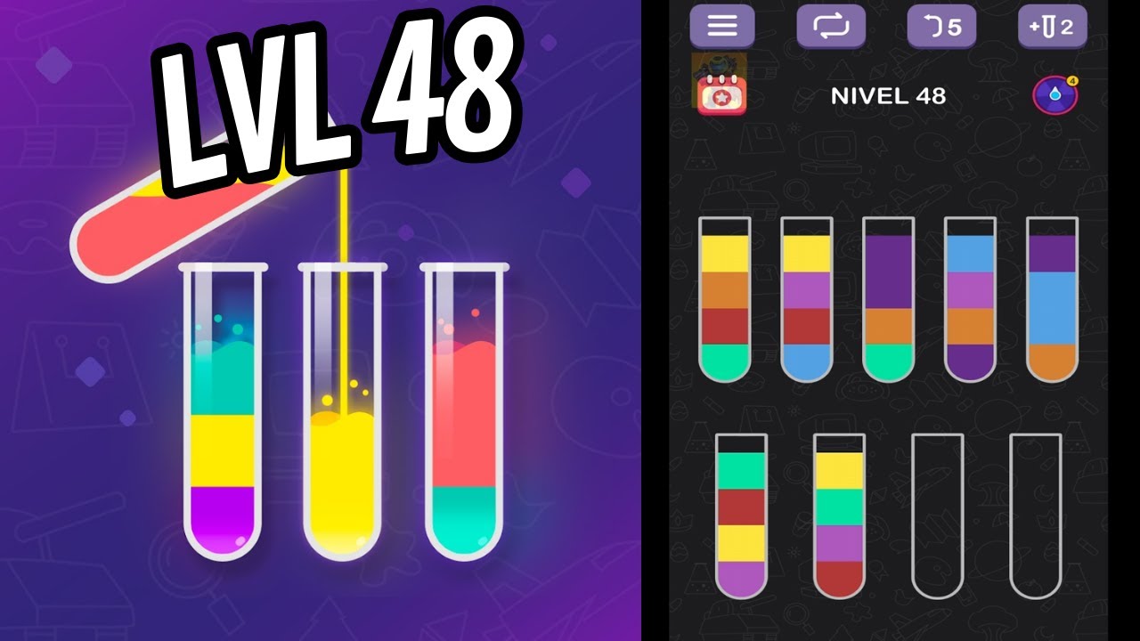 🏅 Water Sort Puzzle - Guru Game 🧪 LEVEL 48 🧪 Gameplay Walkthrough - YouTube