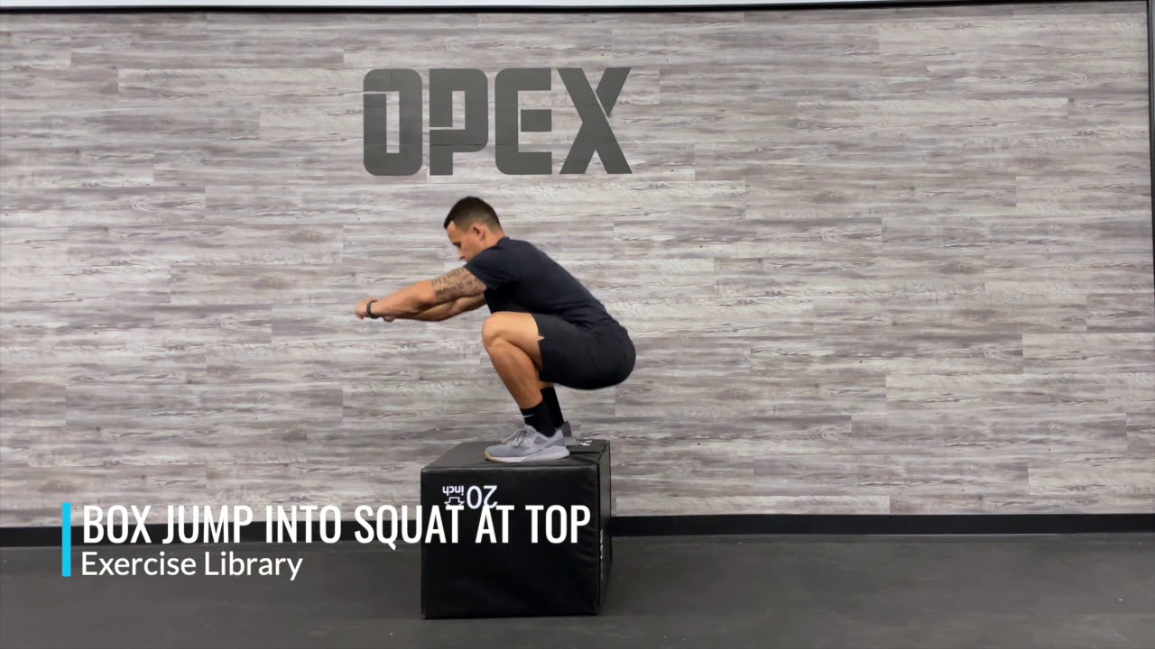 Box Jump into Squat at Top - YouTube