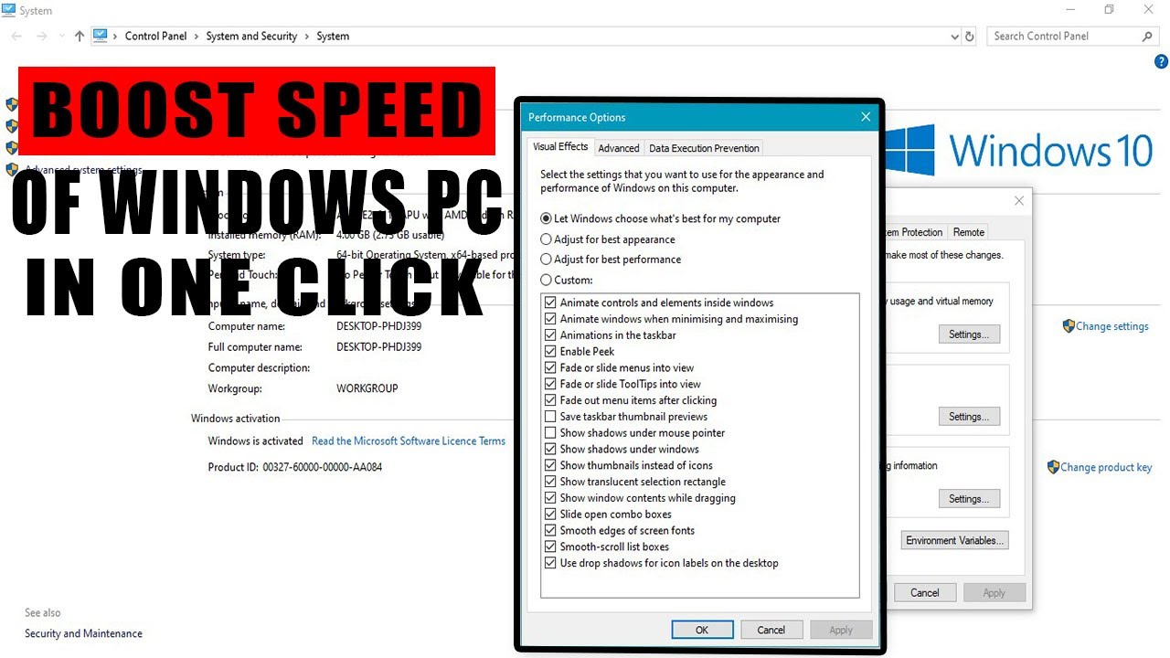 Boost Speed of Windows Laptop and PC in Easy Way | Adjust for Best ...