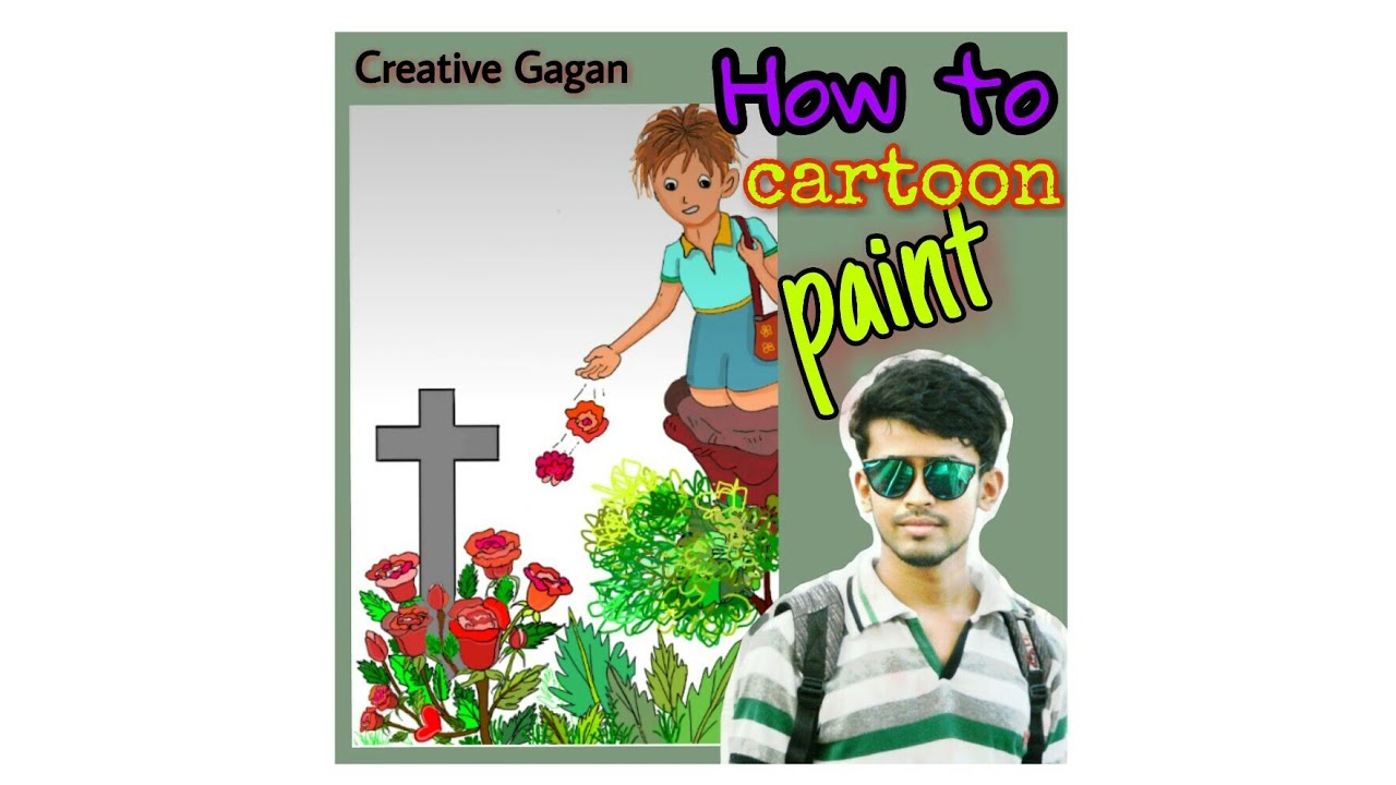 DIY CARTOON | How to Digital paint art..[{( )}] cartoon paint | - YouTube