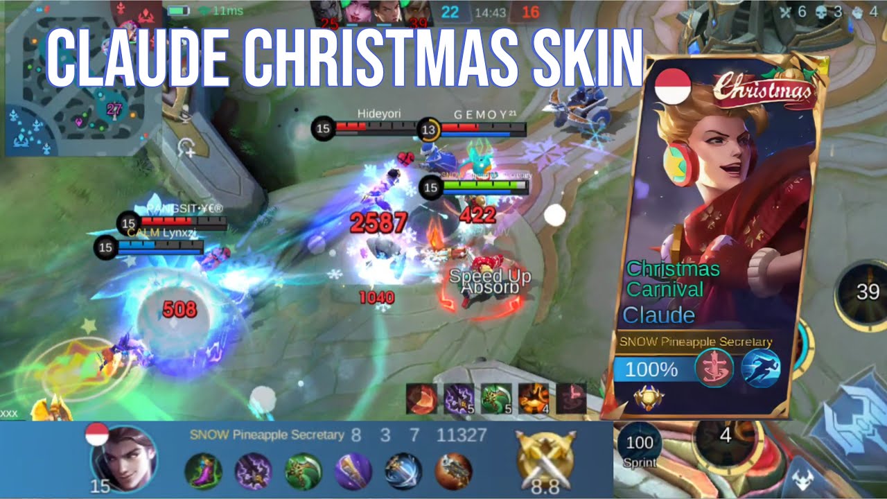 CLAUDE CHRISTMAS SKIN - MLBB - YouTube