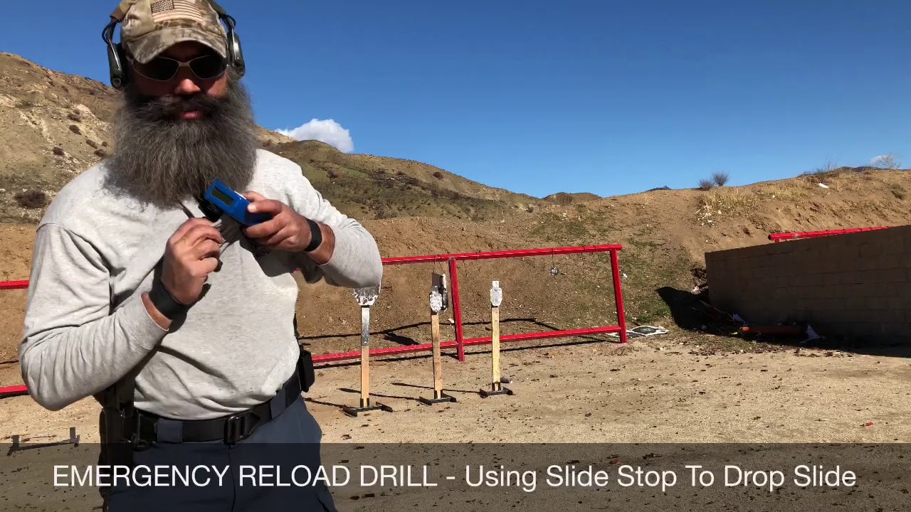 Emergency Reload Drill Using Slide Stop To Drop Slide - YouTube