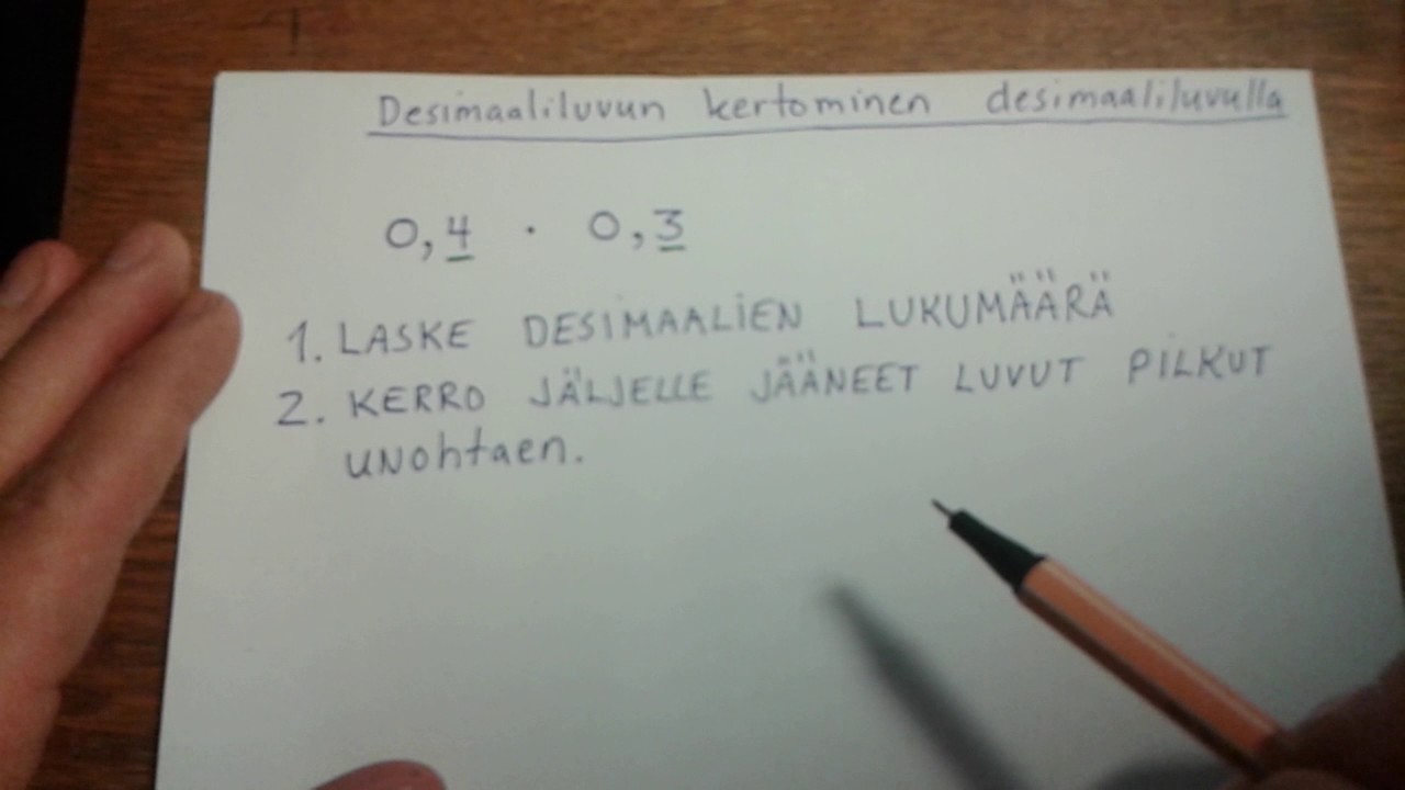 Desimaaliluvun kertominen desimaaliluvulla - YouTube