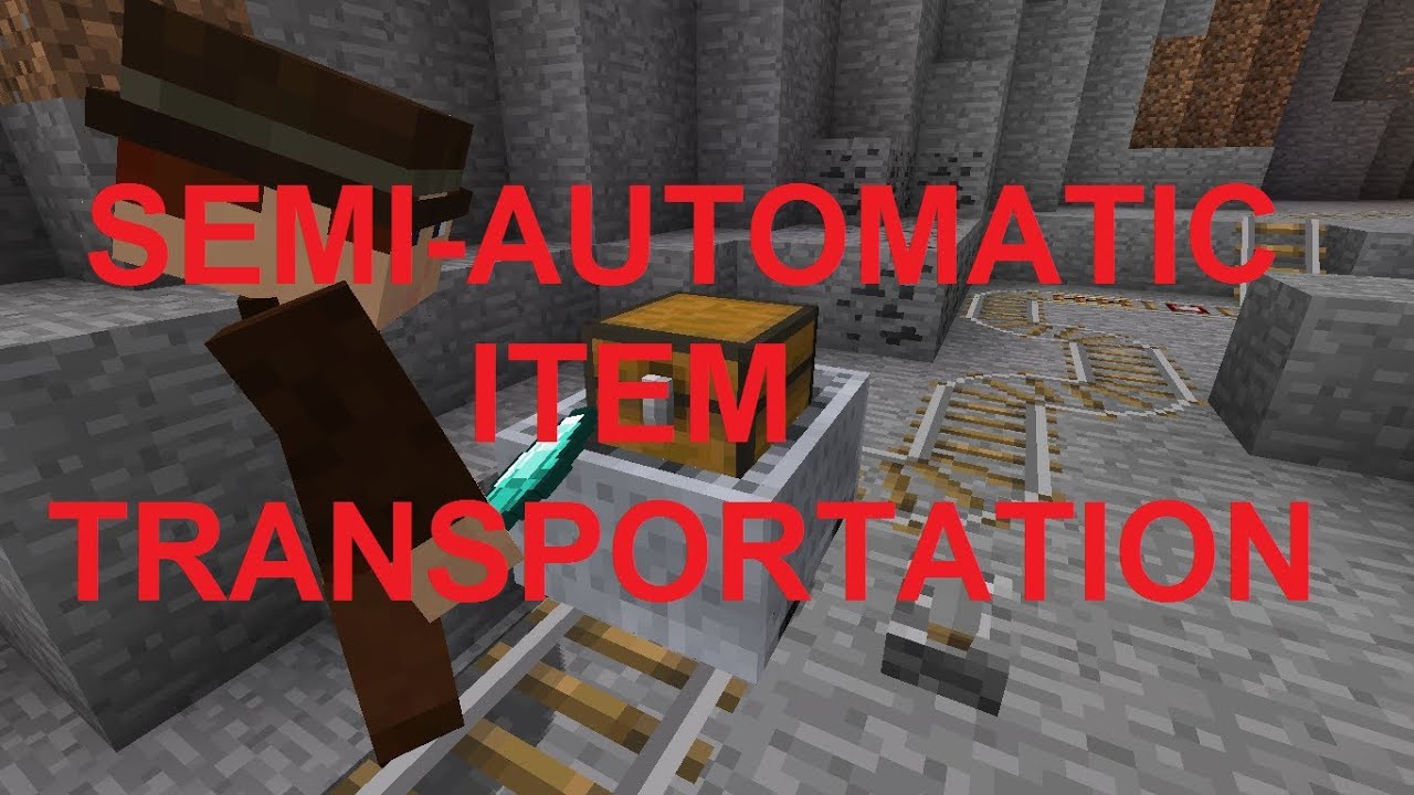 Railroad Construction in Minecraft #1 Item Transportation - YouTube
