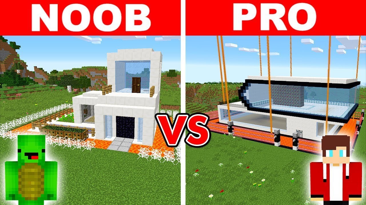 NOOB VS PRO - MINECRAFT MOST SAFEST HOUSE BATTLE - YouTube