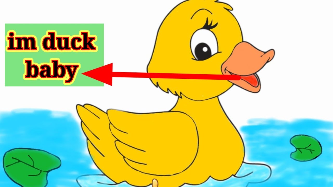 Cute Duck Baby drawing Cartoon Duck !!How To Draw A Duck ! बत्तख का ...