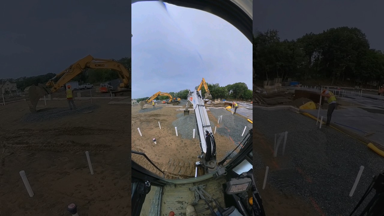 Grading floor and building haunches with brand new zero hour excavator ...