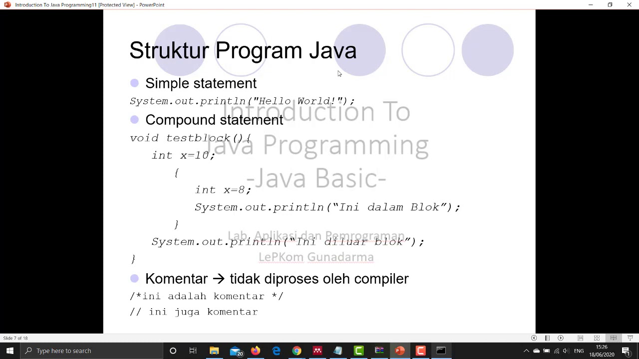 Workshop Java LePKom online (running file program java dengan cmd ...