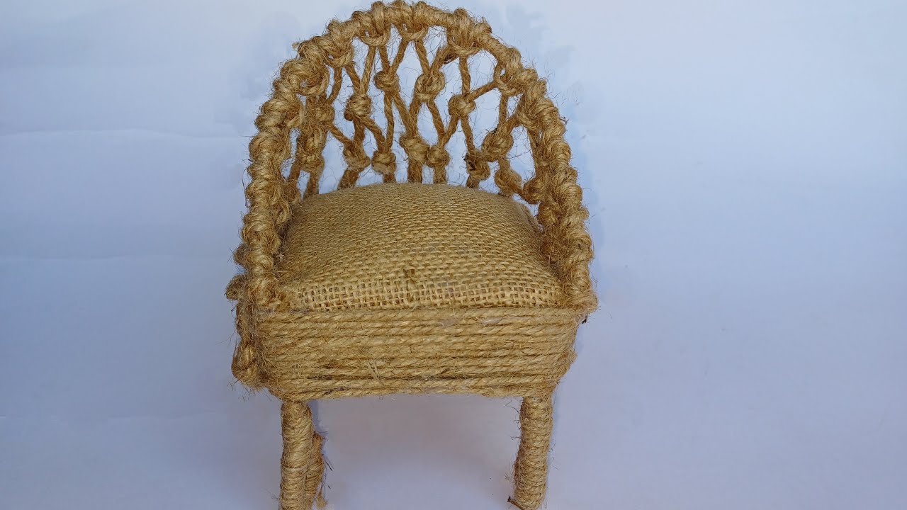 diy jute chair ||mini jute chair #jute#jutecraft#homedecor#craft# ...