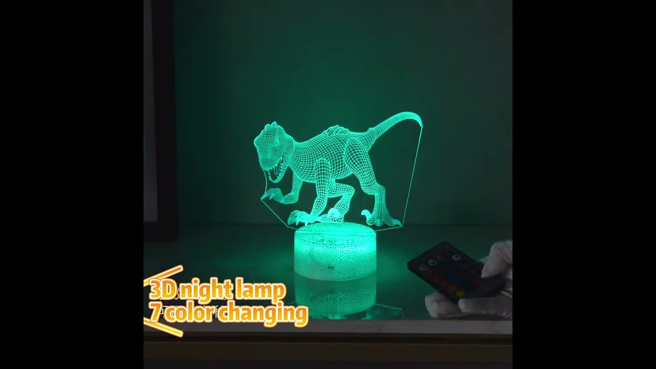 3D night lamp color changing table light | zybras gift - YouTube
