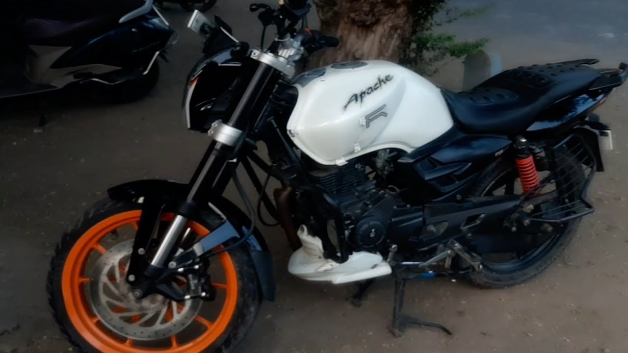 TVS #Apache RTR 160 Front Suspension Modification in to #KTM Suspension ...