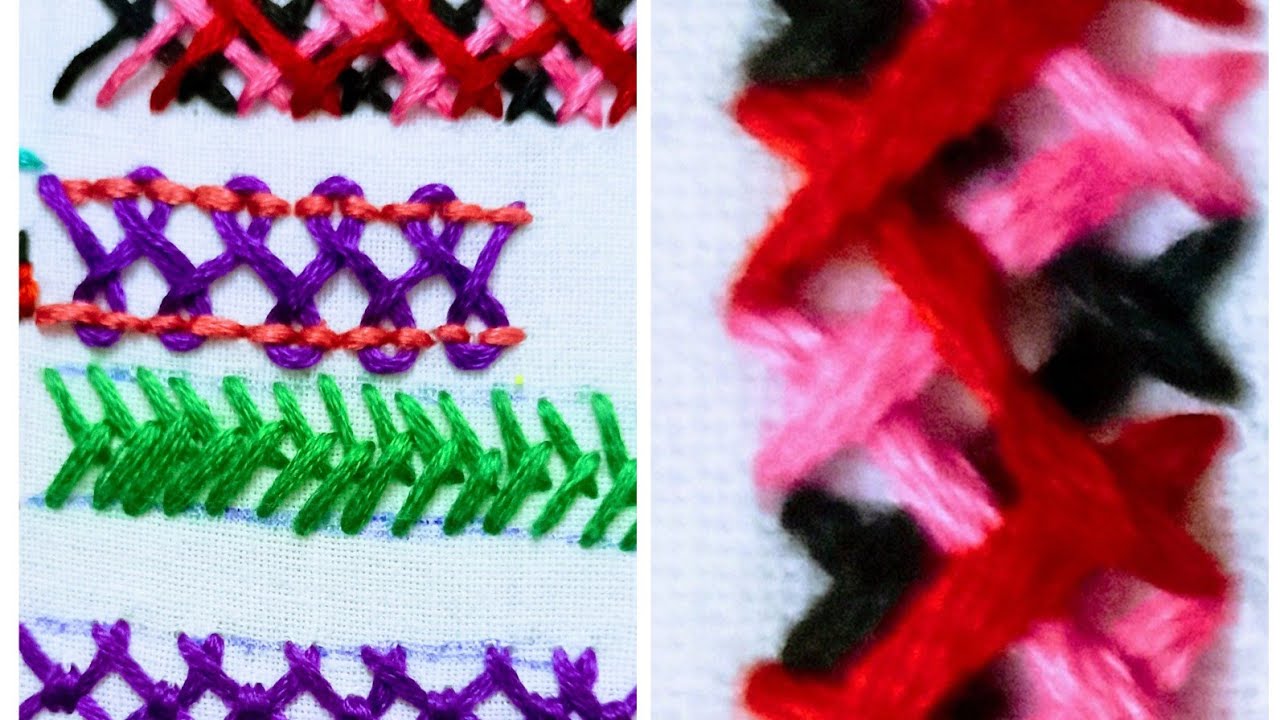 5(Five)Different Herringbone Stitches (Modified,Vertical,Ladder&Triple ...