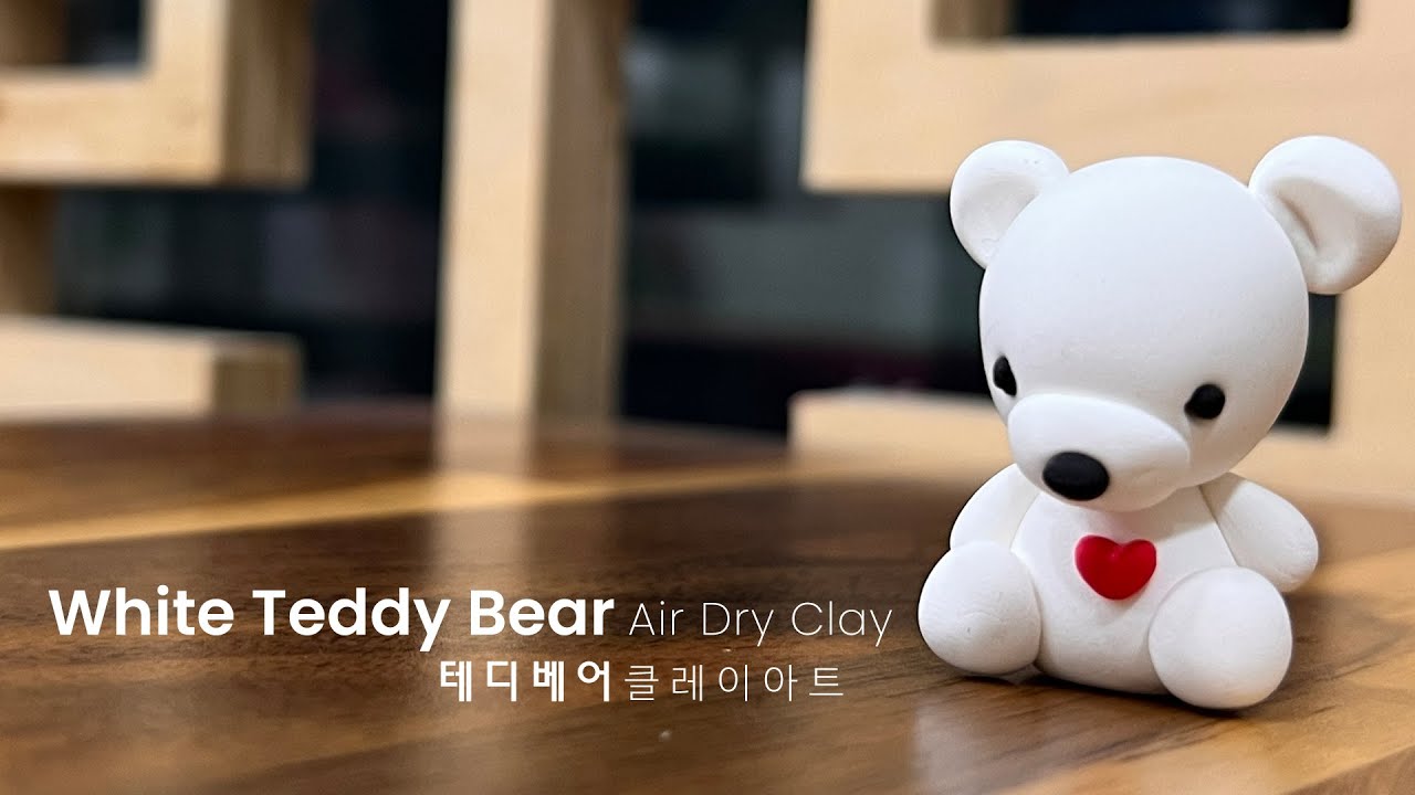 White Teddy Bear, soft polymer clay tutorial - YouTube