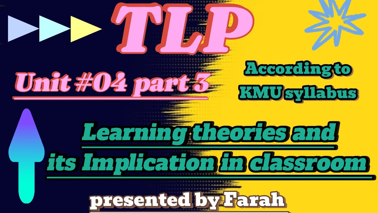 TlP | Unit #04 part 3| Learning Theories and its implication in ...