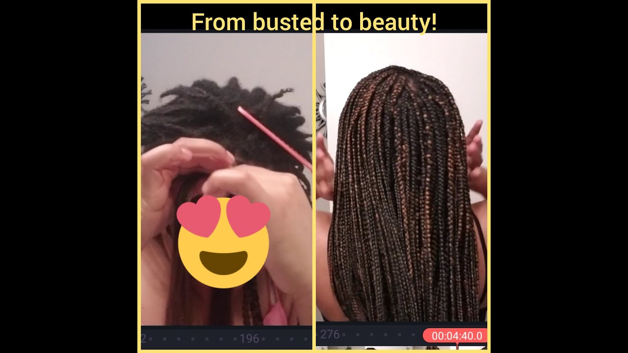 Box braids on starter locs! Easy!!!! - YouTube
