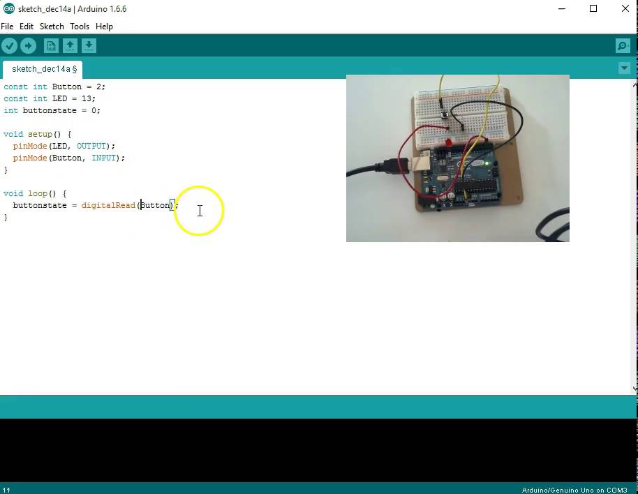 Arduino Pushbutton LED Tutorial - YouTube