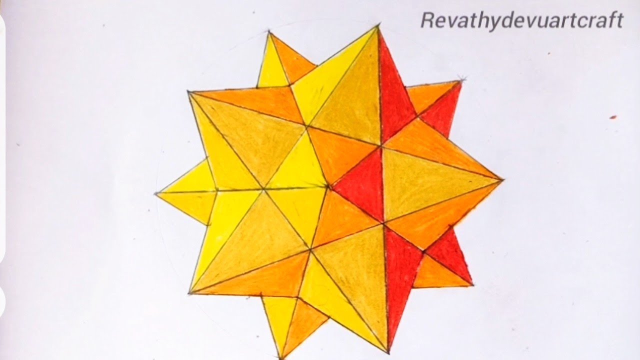 How to Draw Stellation Small - step by step, 3d drawing for Begginners ...