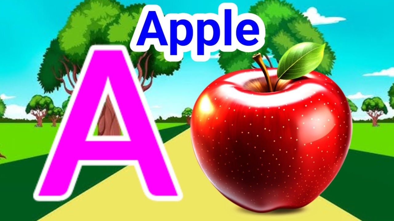 A for apple 🍎 B for ball 🏀 C for cat 🐈, ABCD song, abc learning , 123 ...