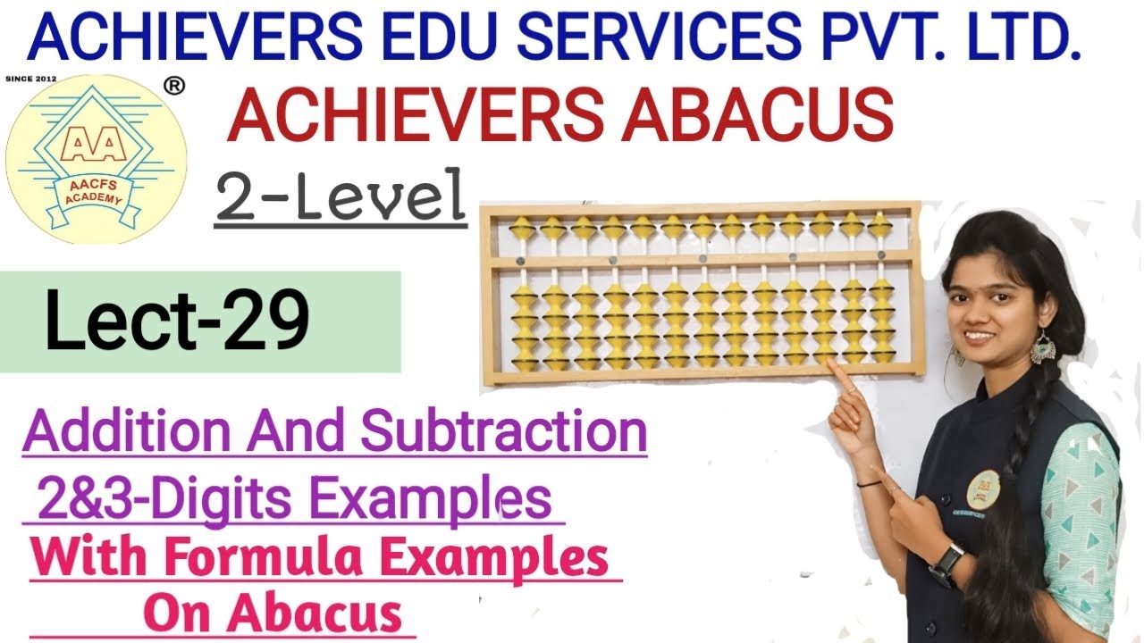Abacus Addition & Subtraction//Abacus 2& 3-Digits Examples On Abacus Lect-29 - YouTube