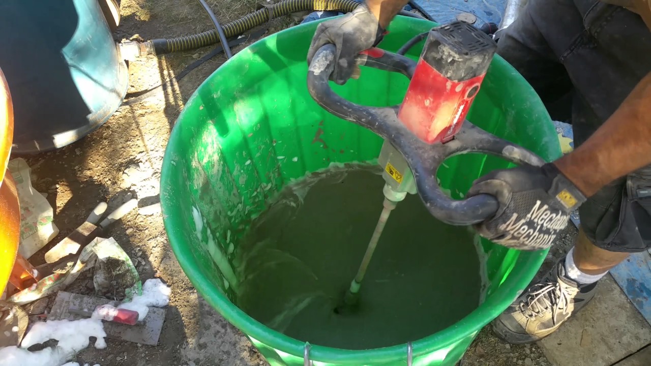 Mixing & pumping Aircrete into 2nd Air-Form #AircreteHarryFoamGenerator ...