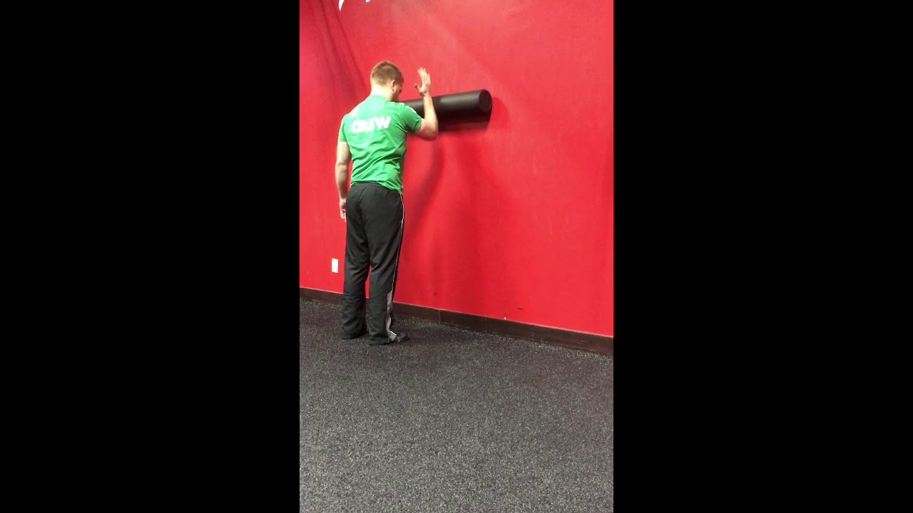 Foam Roll Wall Press - Single Arm - YouTube