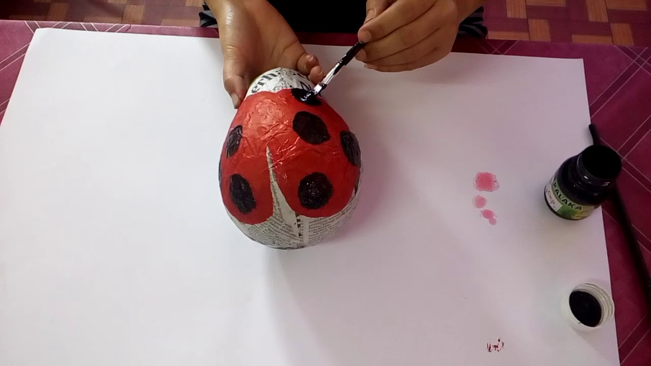 Paper Mache Craft Ladybird - YouTube
