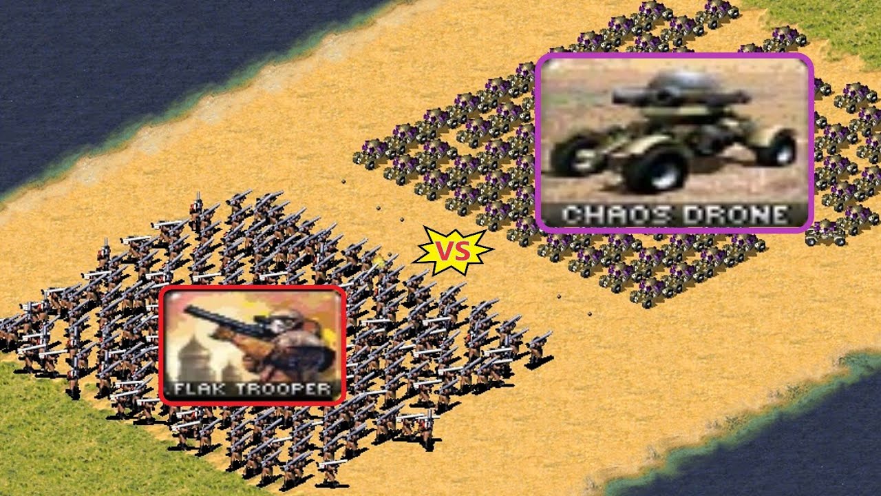 Flak Troopers vs Chaos Drones - Red Alert 2 - YouTube