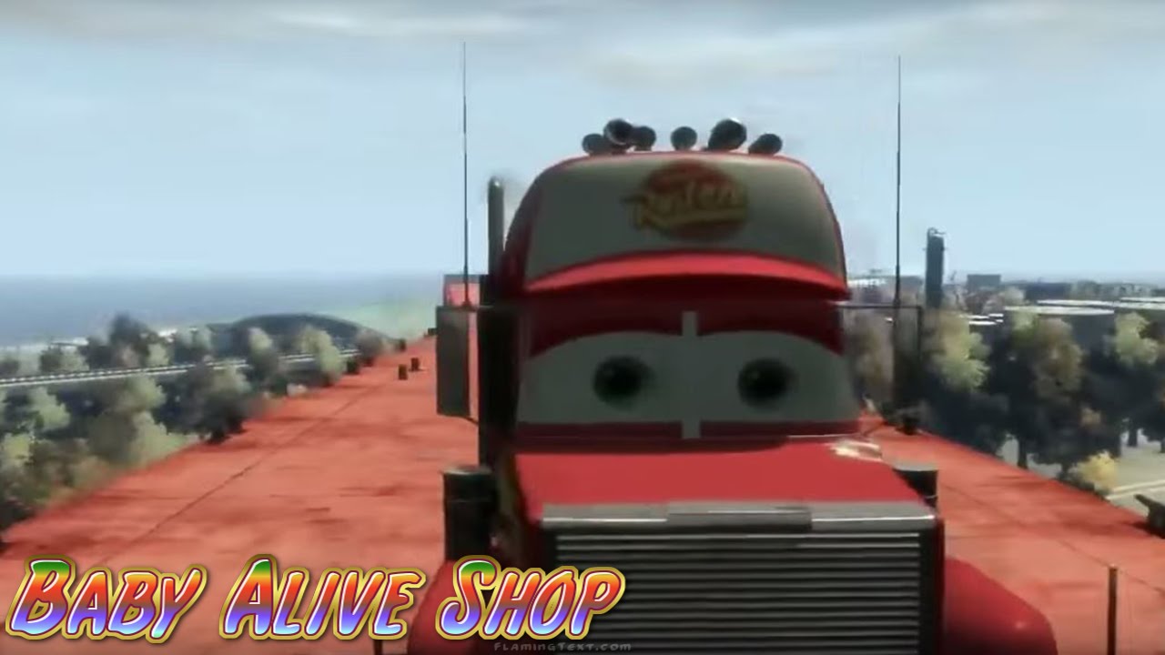 Tow Mater VS Mack truck Race Track Airport & Sally disney cars Nursery ...