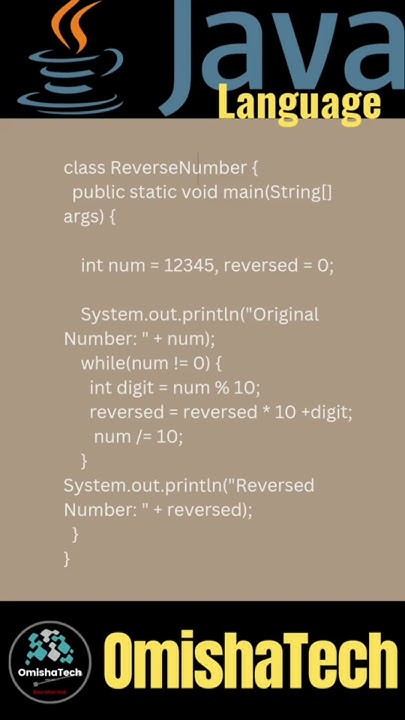 Reverse Number Program In Java Java Programming Shortvideo Youtubeshorts Coding