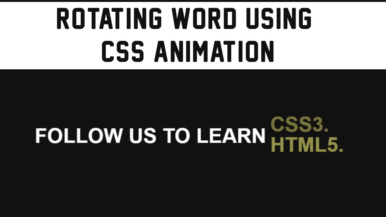 Rotating Word Using Css Animation Effect Html5 And Css3 Full