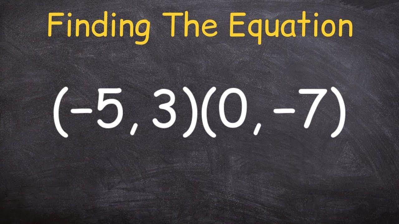 How to find the equation of a line given two points - YouTube