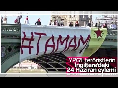 Terörist PKK Londra'da seçim protestosu yaptı