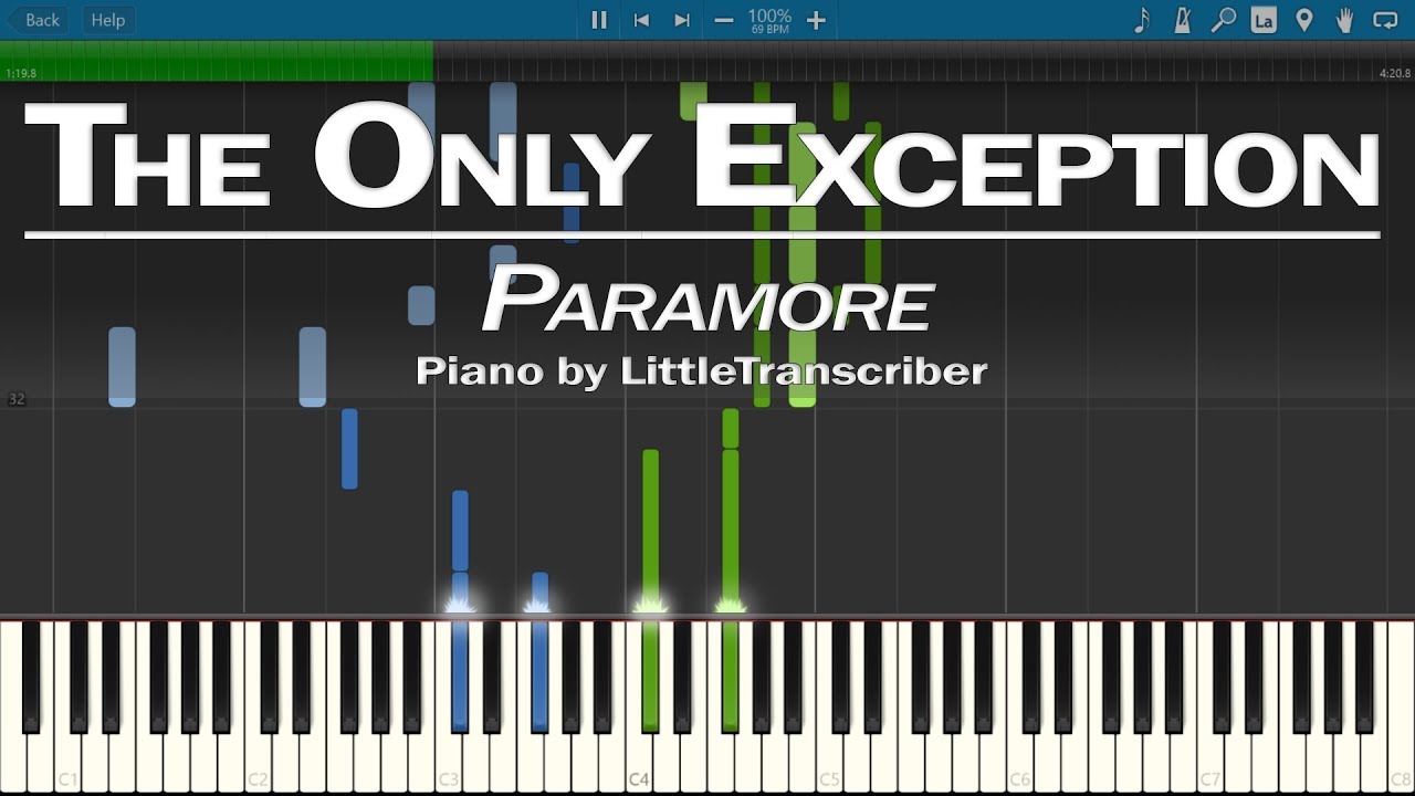 Paramore - The Only Exception (Piano Cover) Synthesia Tutorial by ...