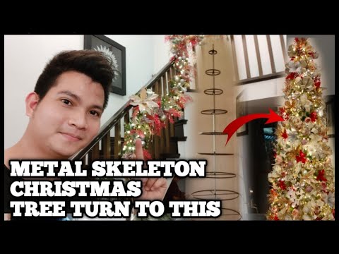 HOW TO DECORATE METAL SKELETON CHRISTMAS TREE (PAANO MAG DECORATE NG ...