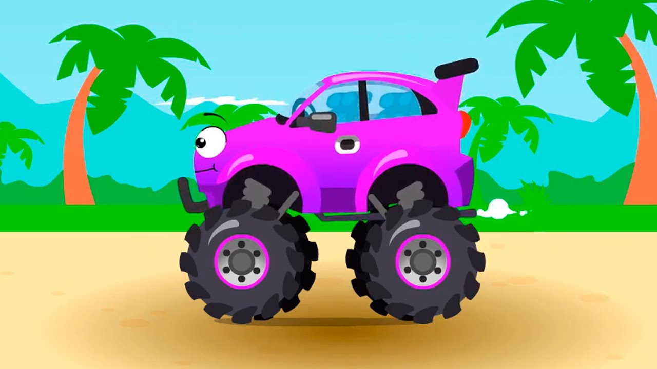 La voiture de course et le tracteur vont à la plage - Cars Stories ...