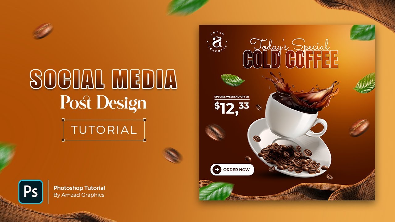 How to Design This Cold Coffee Social Media Post with Photoshop ...