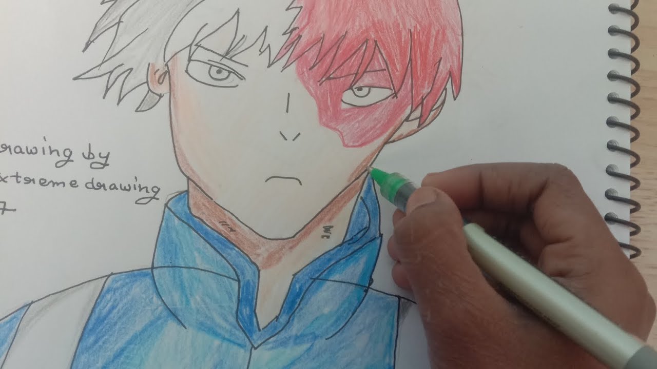 how to draw todoroki। draw easy step by step 😈👍 - YouTube