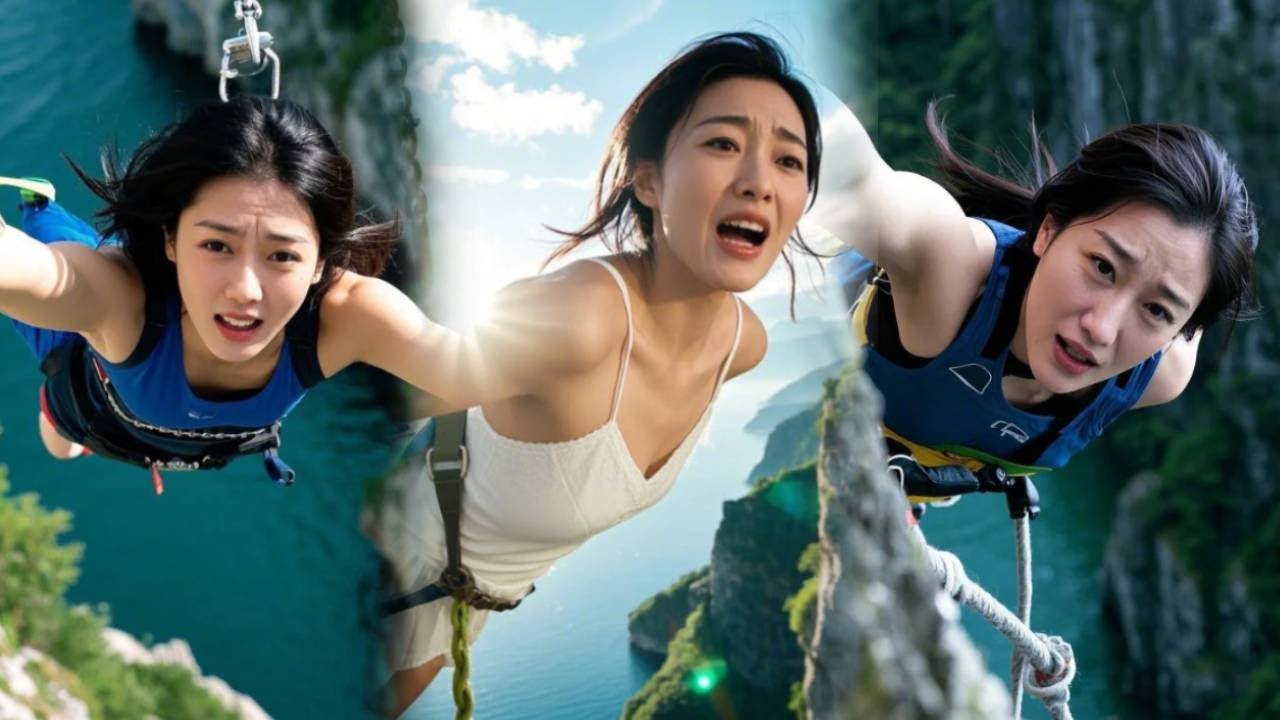 Beautiful Girl Bungee Jumping! So Brave#Ordovician#bungee jumping - YouTube