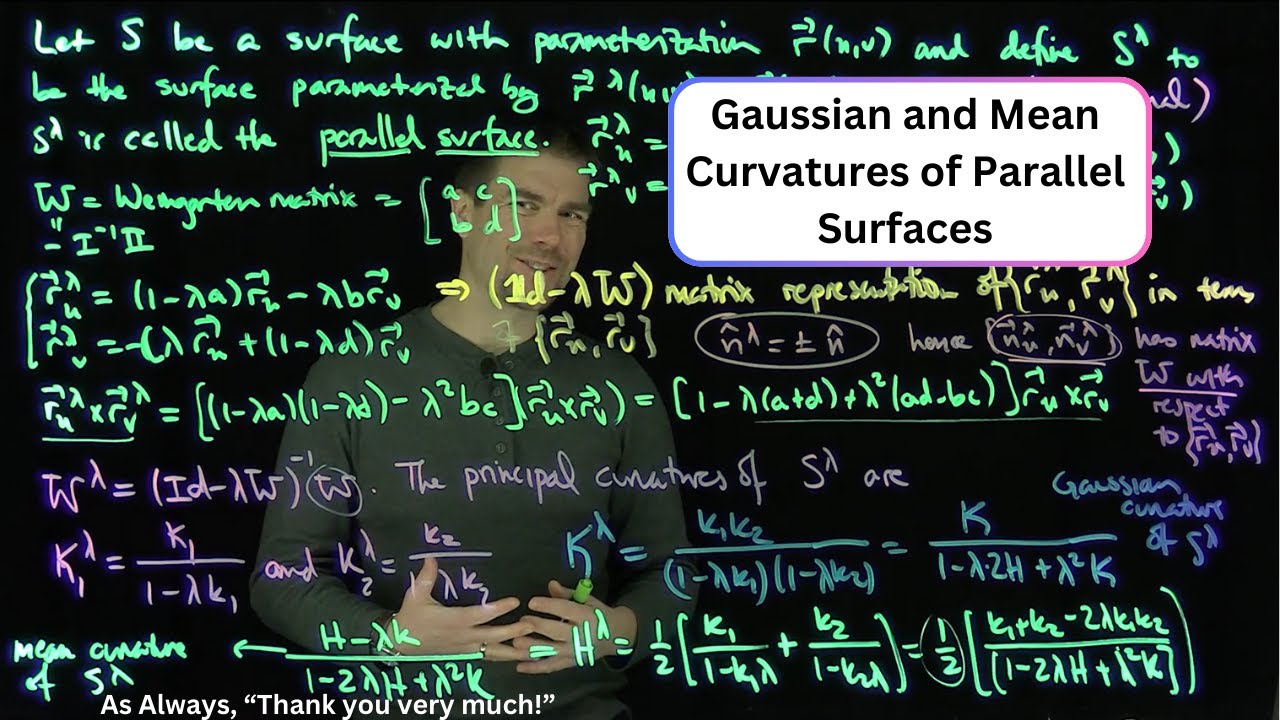 Gaussian and Mean Curvatures of Parallel Surfaces - YouTube
